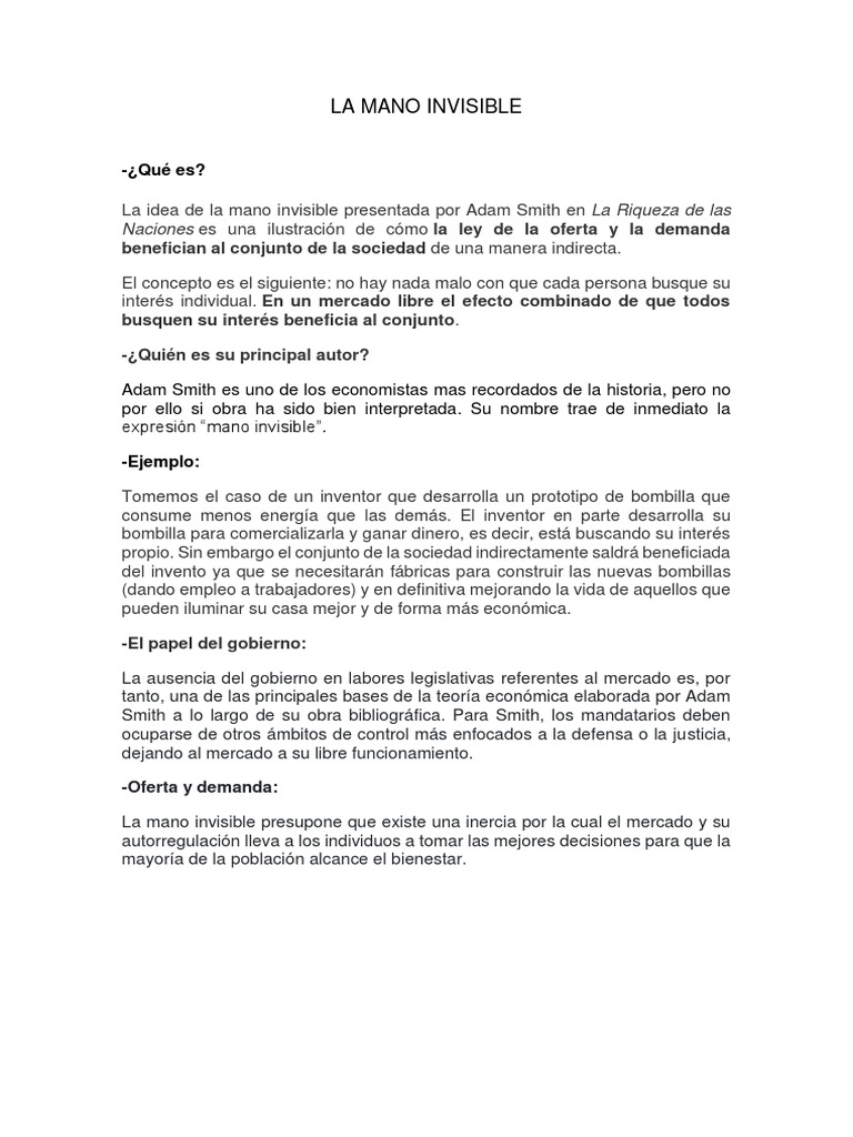 La Mano Invisible | PDF