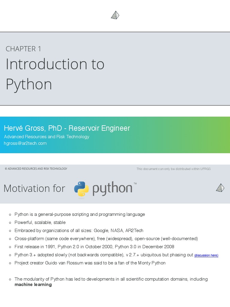 1 Introduction To Python Pdf Python Programming Language