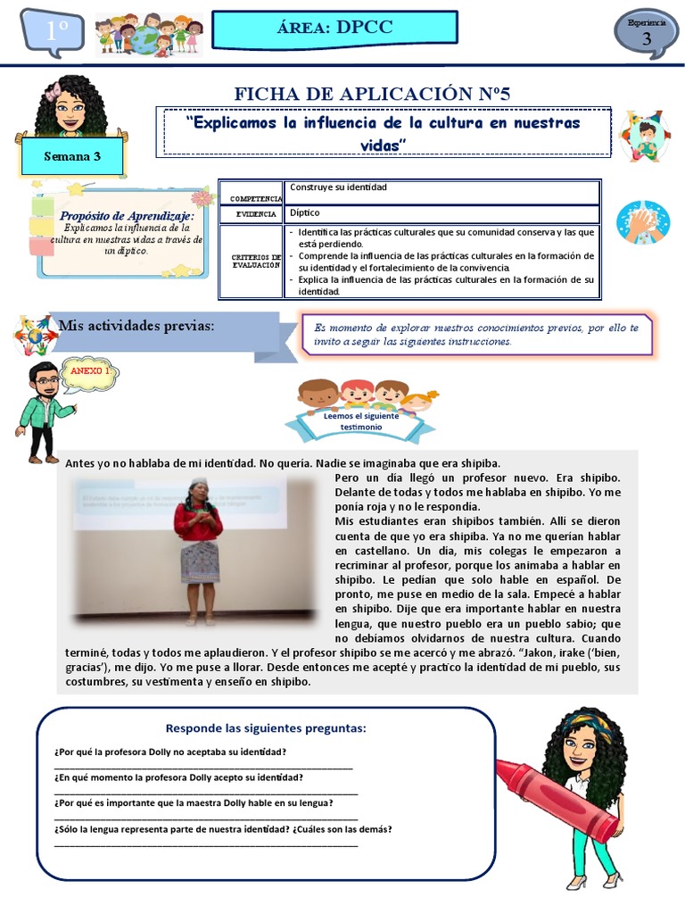1° Ficha de Aplicación-Sesión5-Sem.3-Exp.3-Dpcc-1 | PDF | Perú