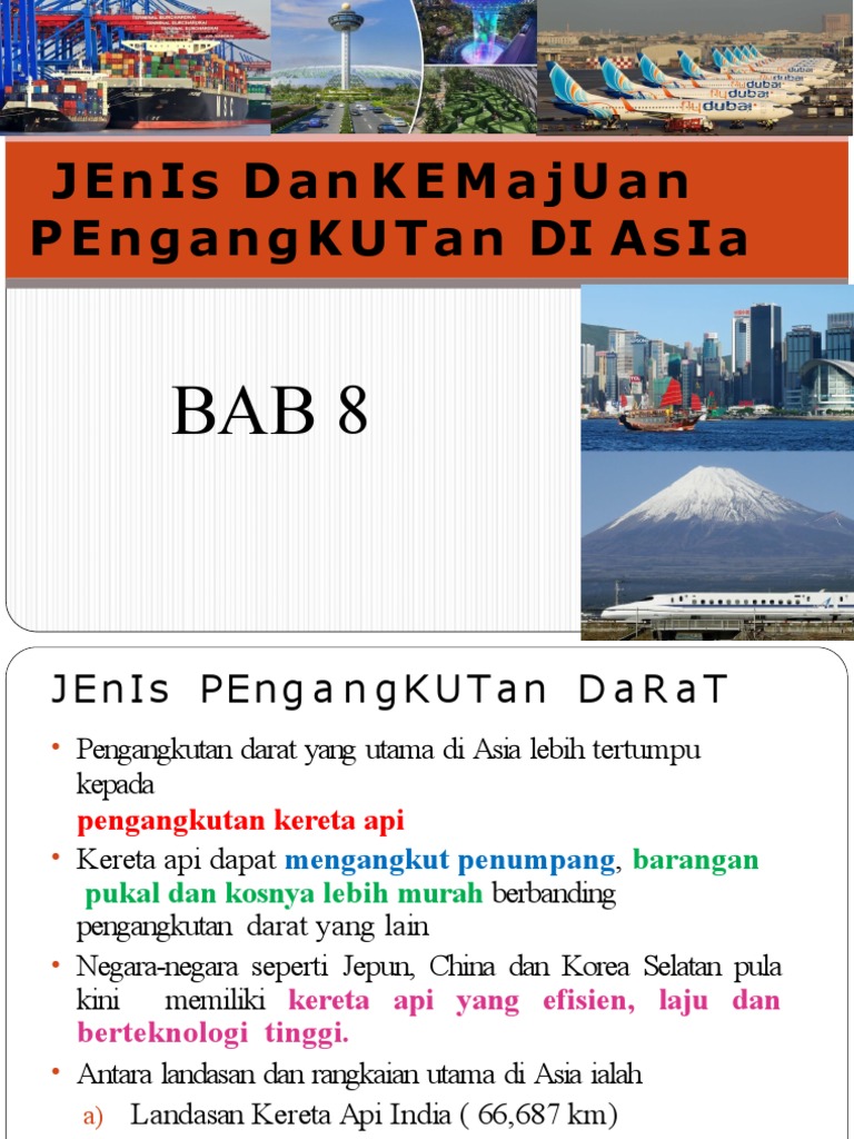 Bab 8 Jenis Dan Kemajuan Pengangkutan Di Asia | PDF