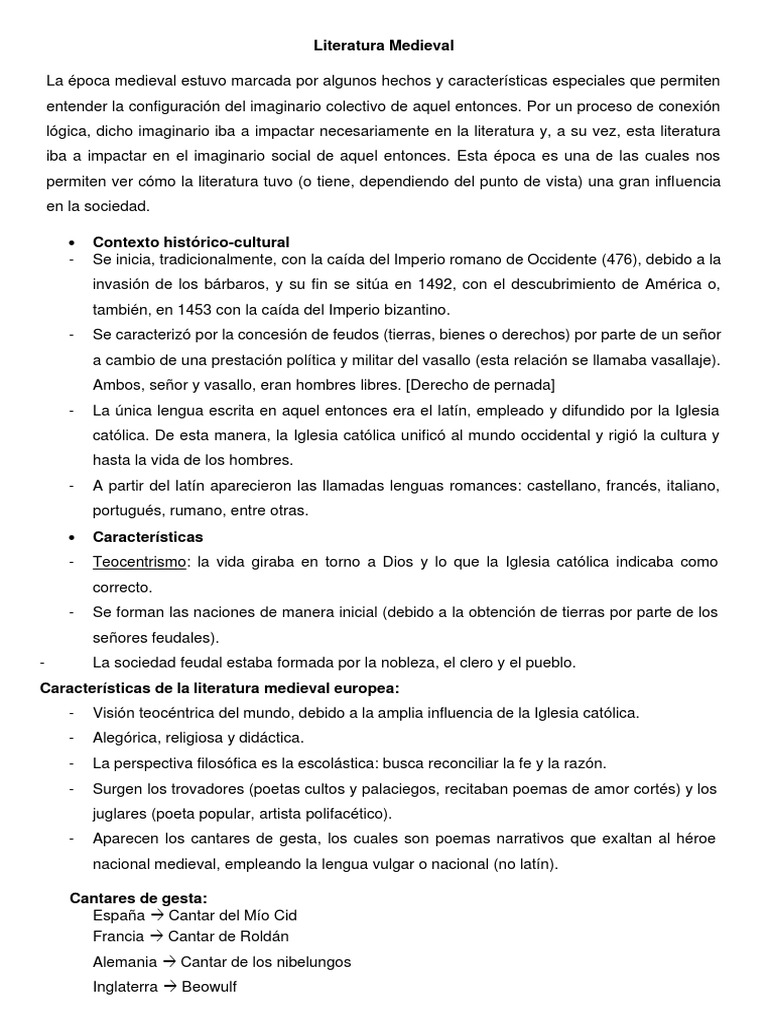 5to Literatura Medieval y Renacimiento | PDF | Dante Alighieri | Divina ...