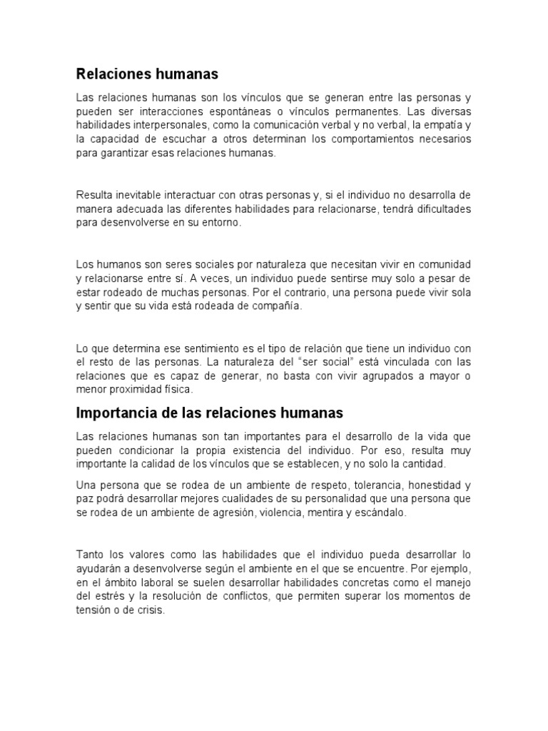 Relaciones Humanas | PDF