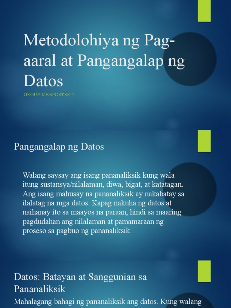 Metodolohiya NG Pag-Aaral at Pangangalap NG Datos | PDF