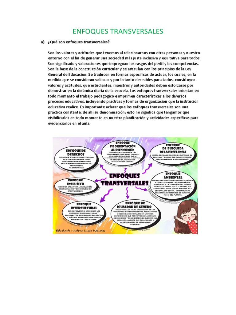 Enfoques Transversales en Educación | PDF