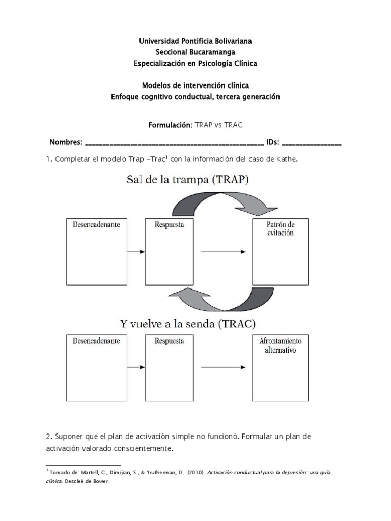 Comparativa TRAP y TRAC en Psicología | PDF
