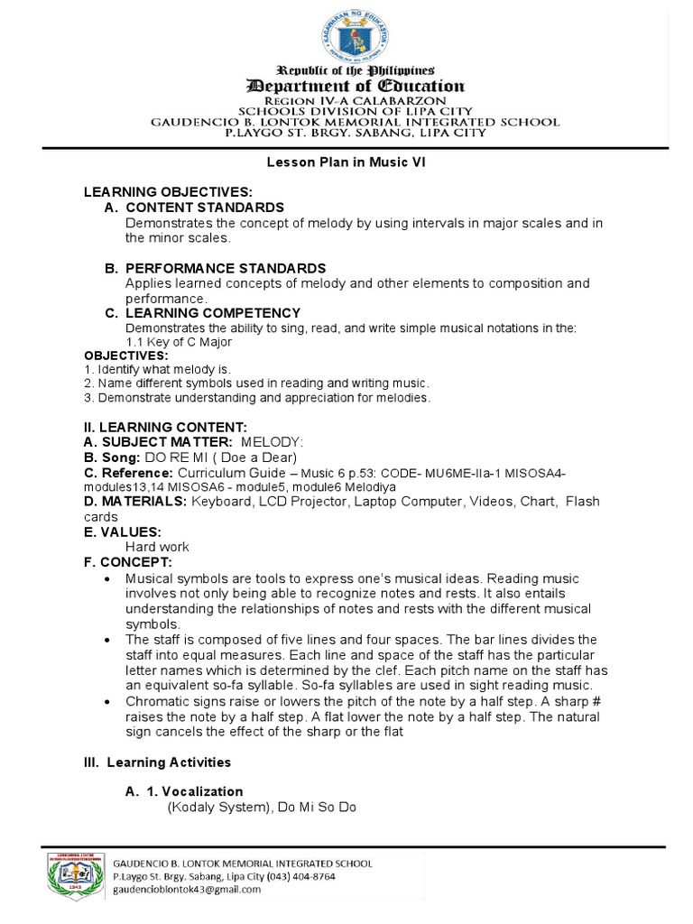 Cot Lesson Plan | PDF