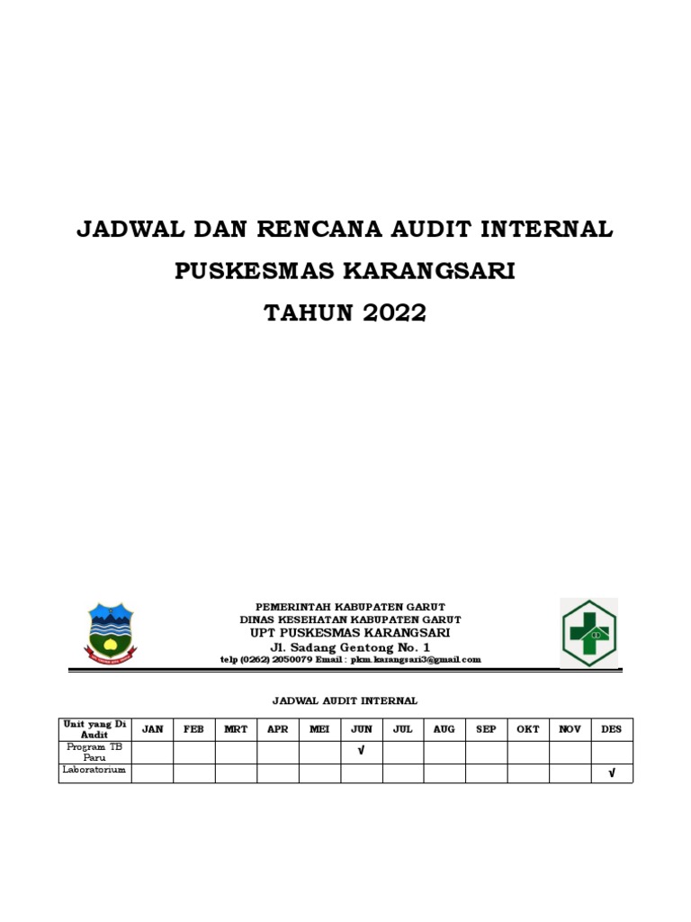 04 Jadwal Dan Rencana Audit Internal2022 | PDF