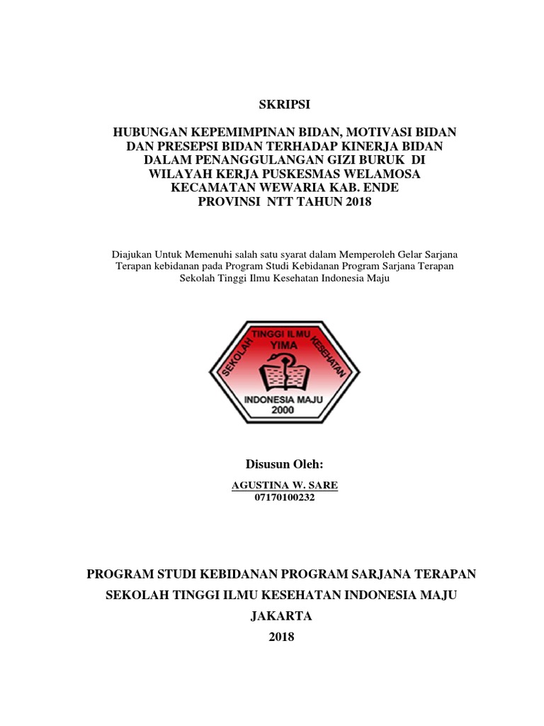 Skripsi Agustina W. Sare | PDF | Kesehatan Holistik | Sains & Matematika