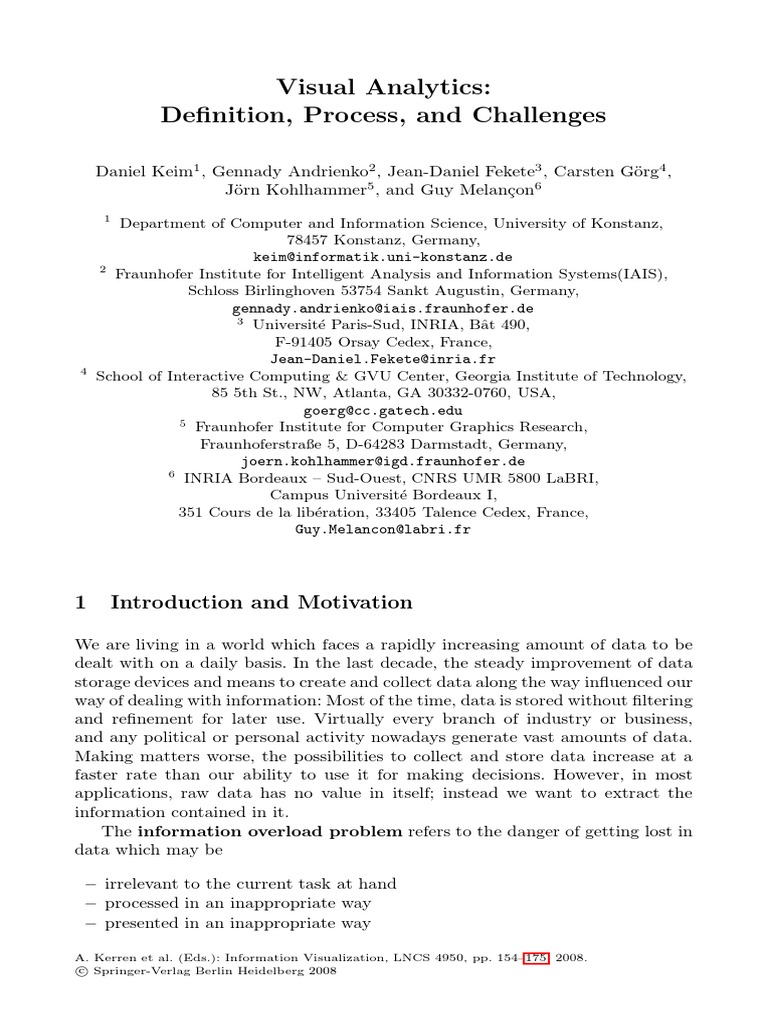 Visual Analytics Definition Process and Challenges | PDF