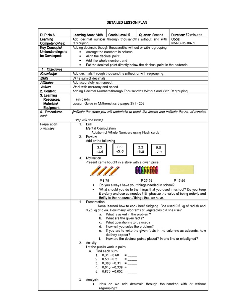 dlp6 Math5q2 | PDF | Learning | Cognitive Science