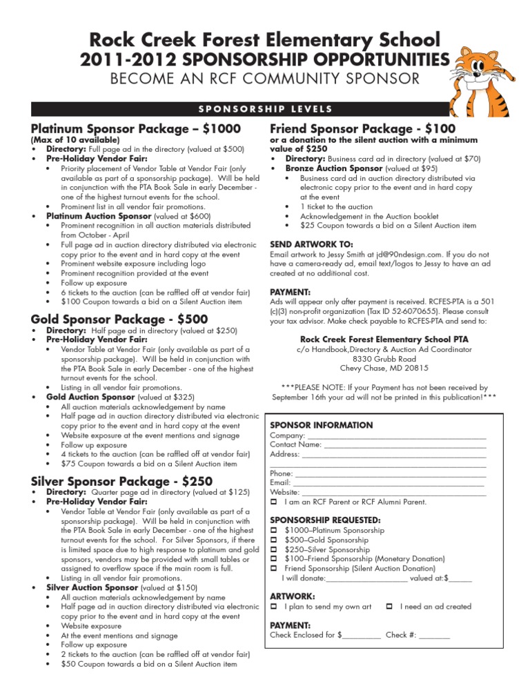 RCF SponsorshipOpps 2011 12 Final | PDF | Auction | Coupon
