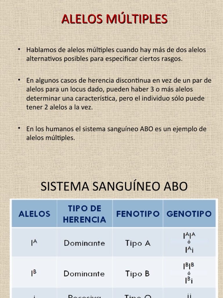 4) CRUCES Alelos Multiples, Pleiotropia y Penetrancia | PDF