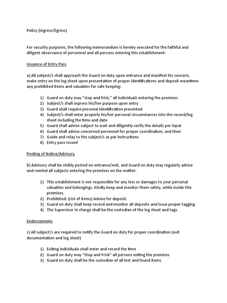 Policy (Ingress:Egress) | PDF