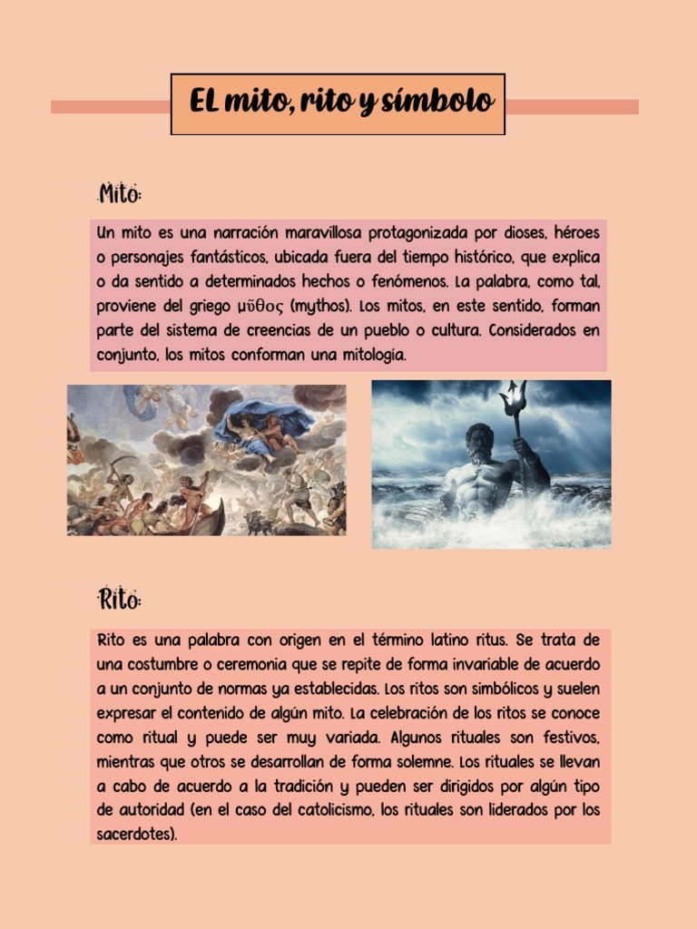 Mito, rito y símbolo en la cultura | PDF | Rituales | Mitología
