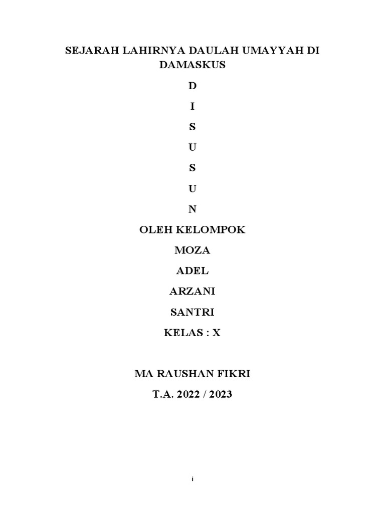 Sejarah Lahirnya Daulah Umayyah Di Damaskus | PDF