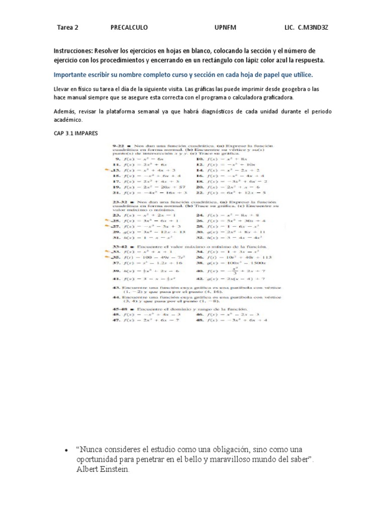 Tarea 2 Precalculo | PDF