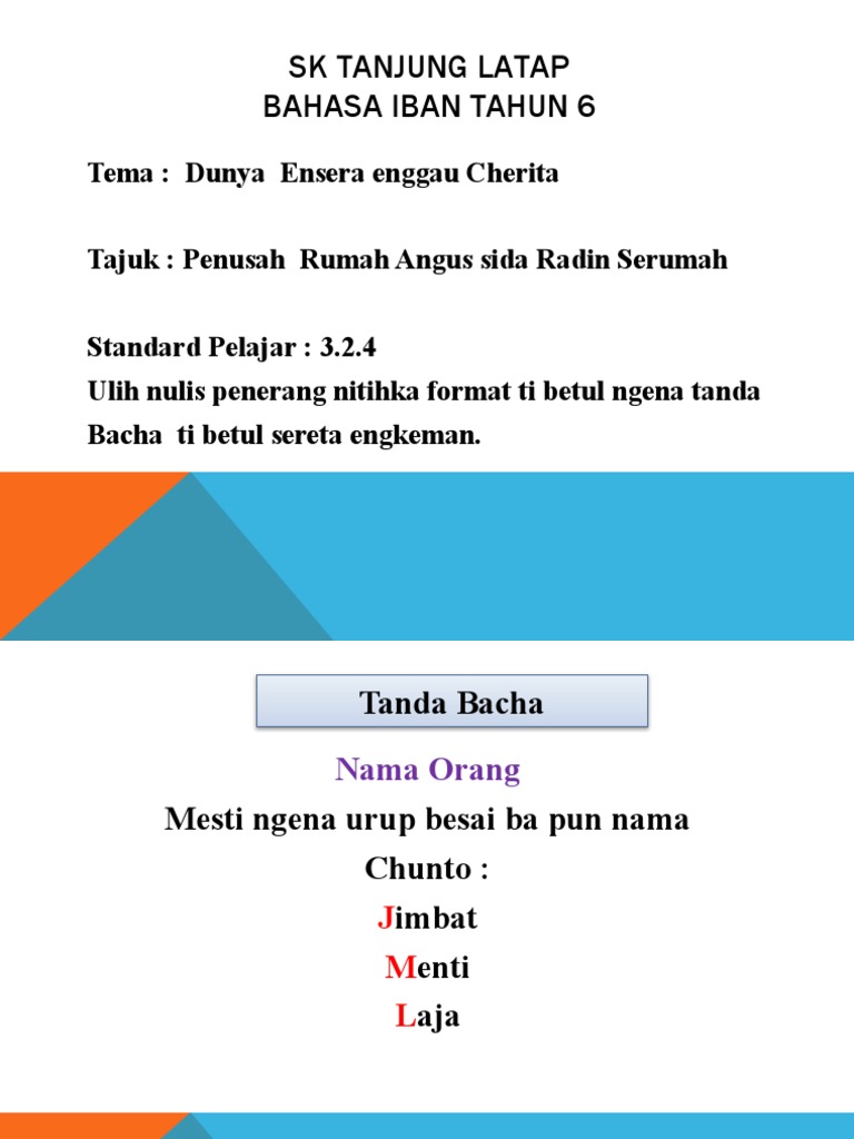 Bahasa Iban Tahun 6 SK Tanjung Latap | PDF