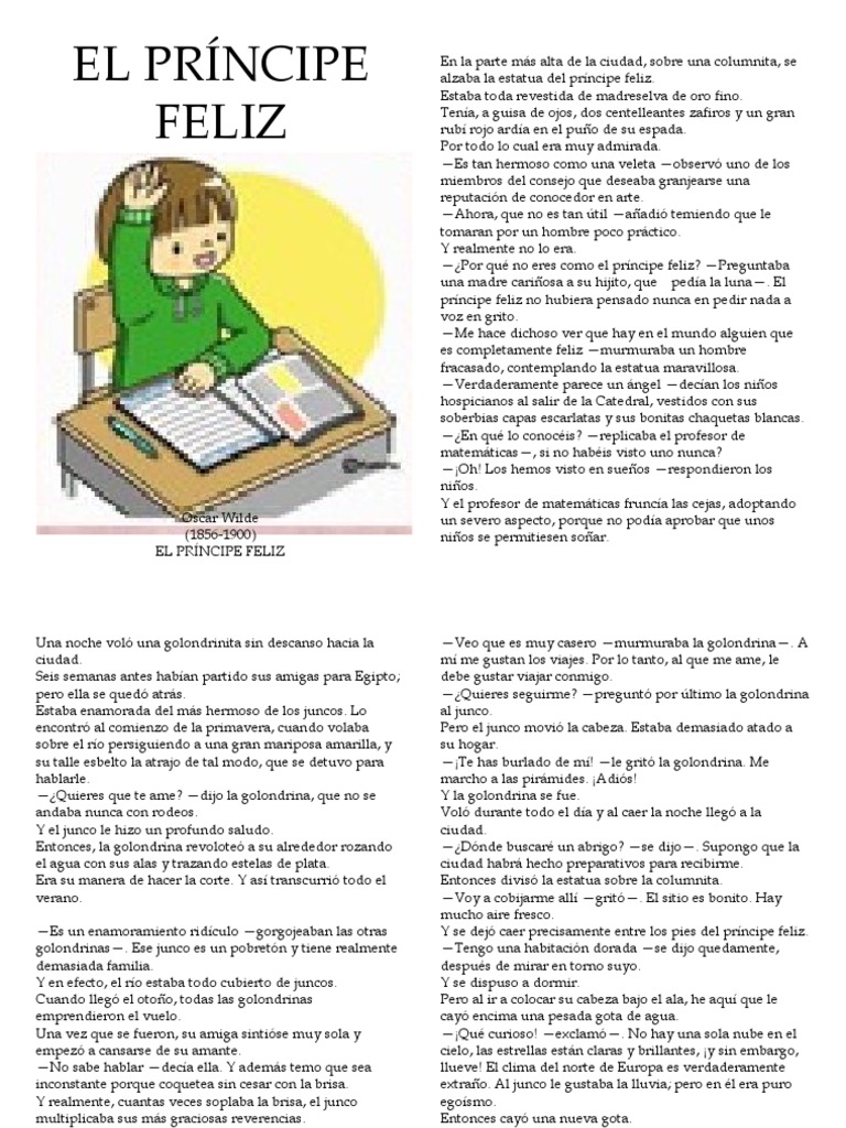 El Príncipe Feliz: Cuento de Wilde | PDF
