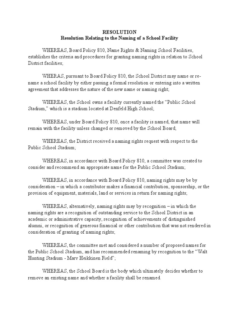 June 20 2023 Public School Stadium Renaming Resolution | PDF | Justice ...