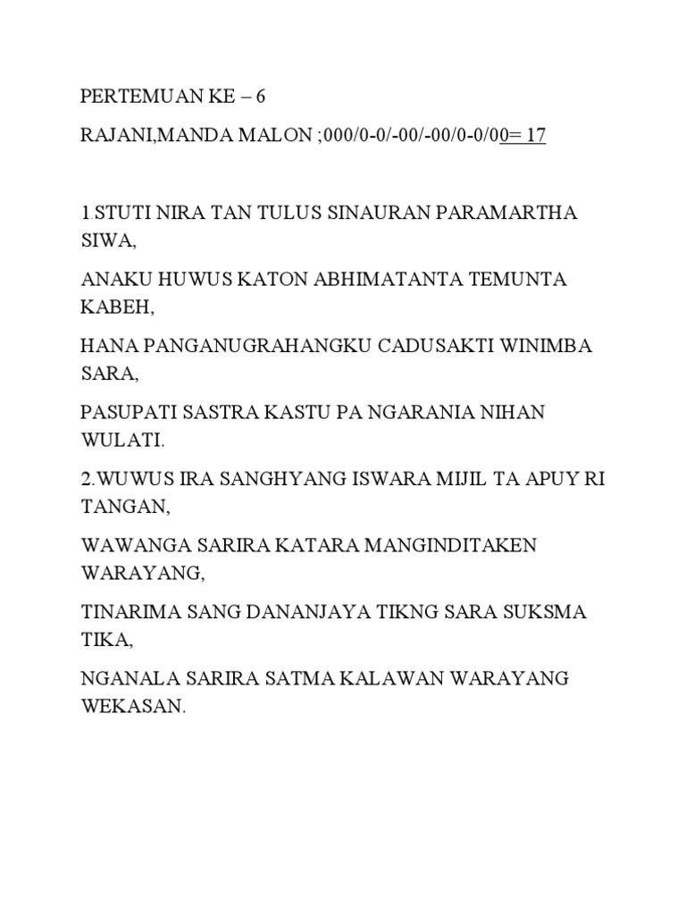 Pertemuan Ke 6 Stuti Nira | PDF