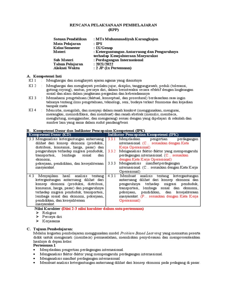 RPP Akreditasi 2023 | PDF