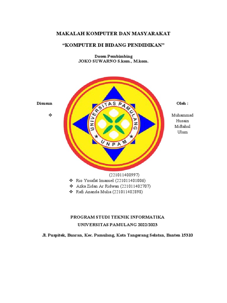 Makalah Komputer Dan Masyarakat | PDF