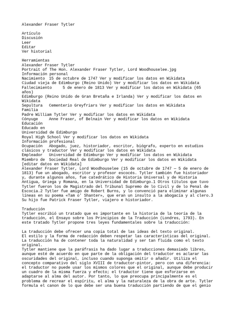 Alexander Fraser Tytler | PDF | Traducciones | Gobierno
