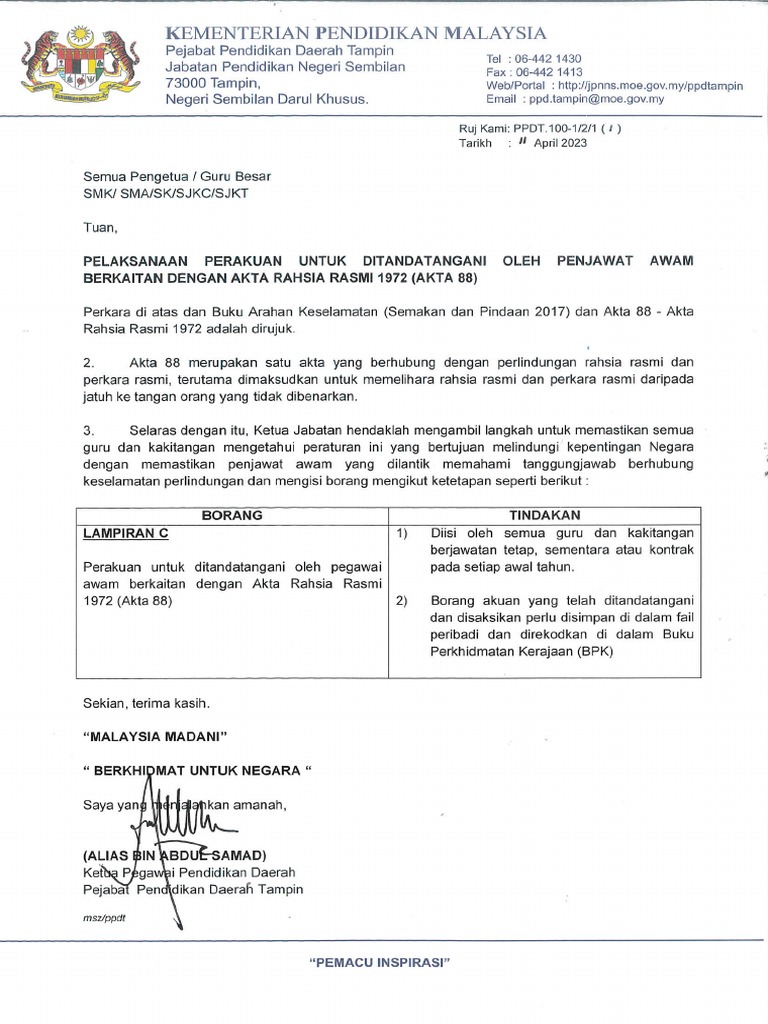 AKTA RAHSIA RASMI 1972 (1) | PDF