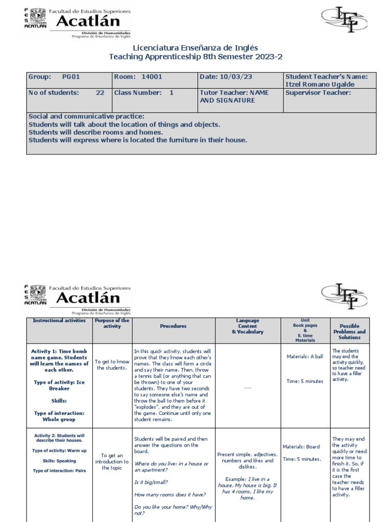 Lesson Plan There Is There Are | PDF | Teachers | Lesson Plan