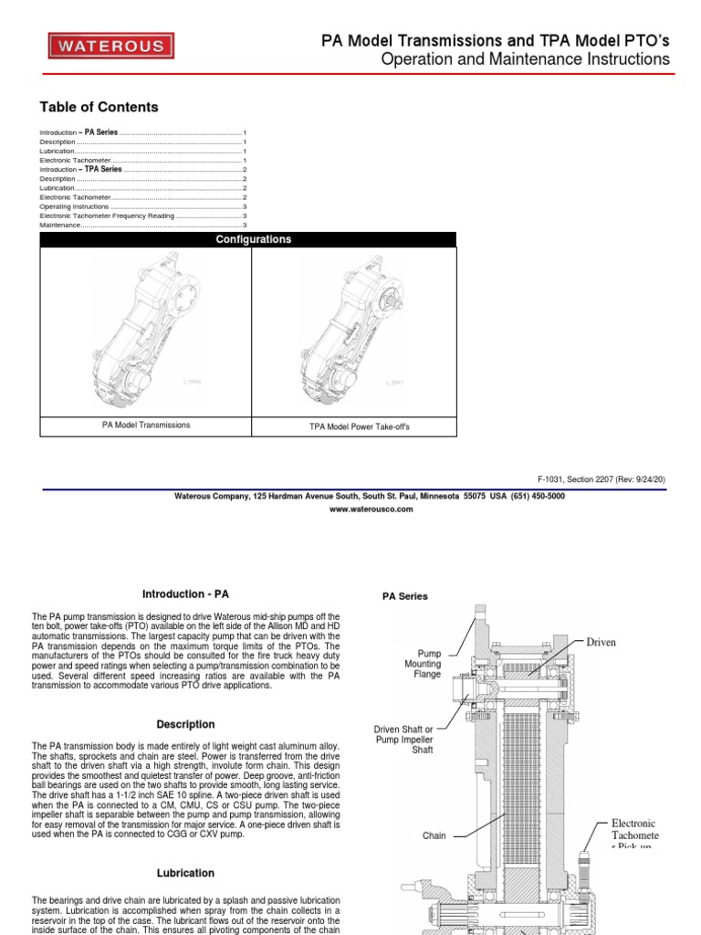 F1031-2207 PA Model Transmissions and TPA Model PTO’s | PDF | Mechanical Engineering ...