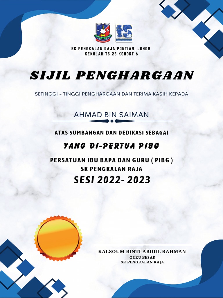 (Bulk 1) Sijil Pibg | PDF