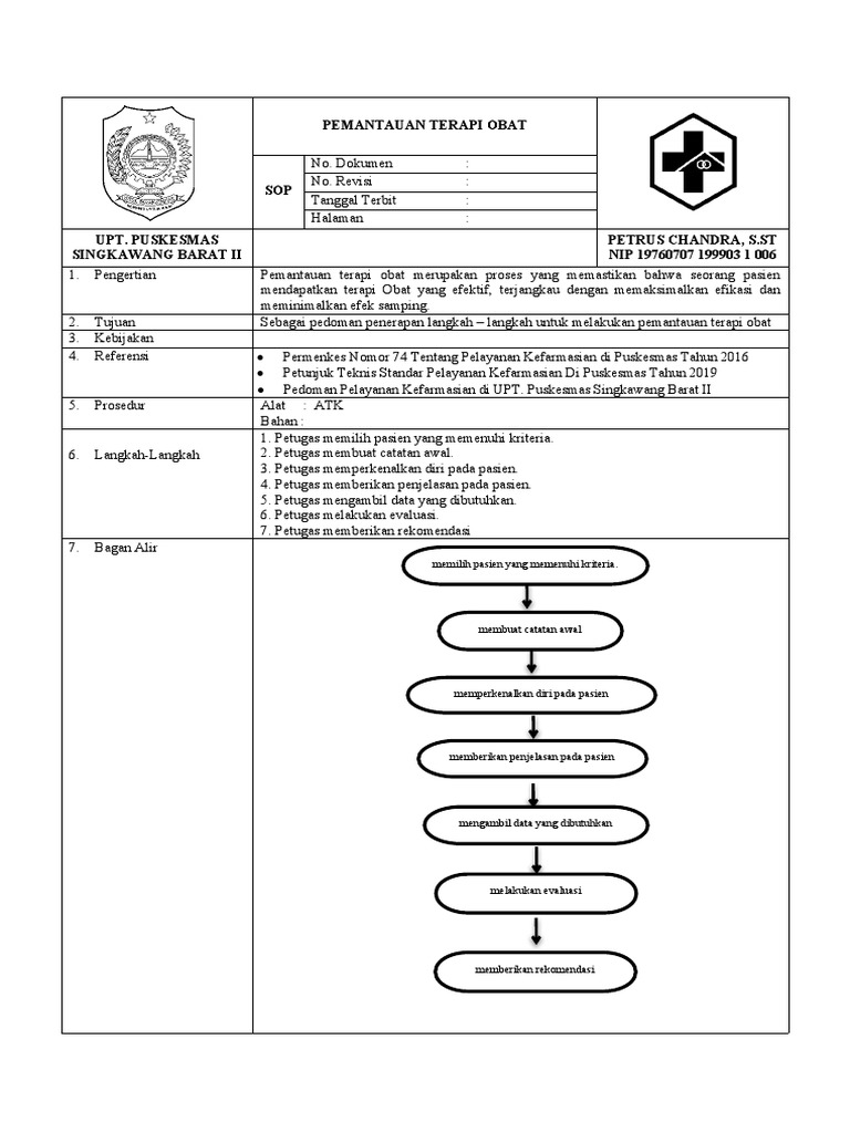 Sop Pemantauan Terapi Obat | PDF