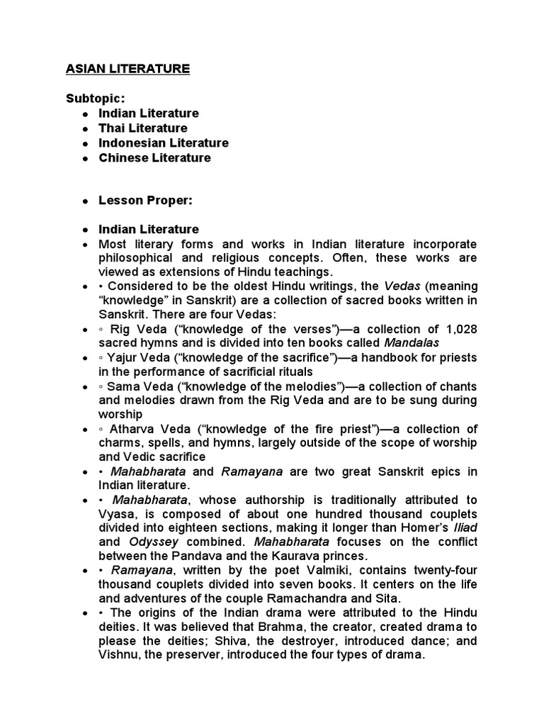 Asian Literature | PDF