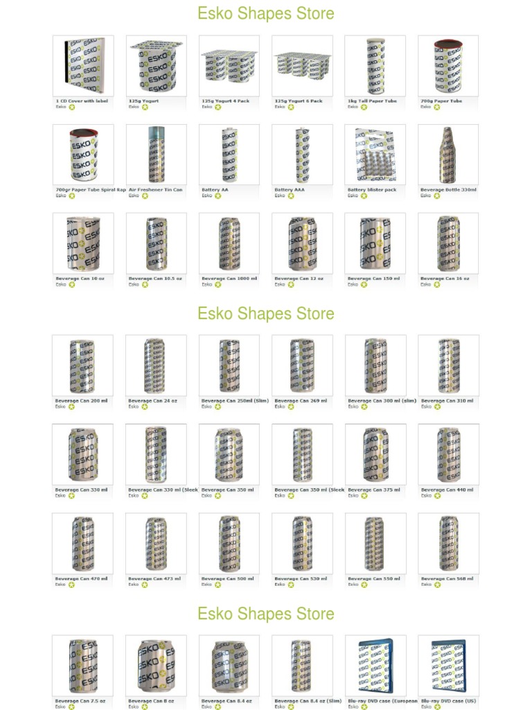 Esko Shapes Store | PDF
