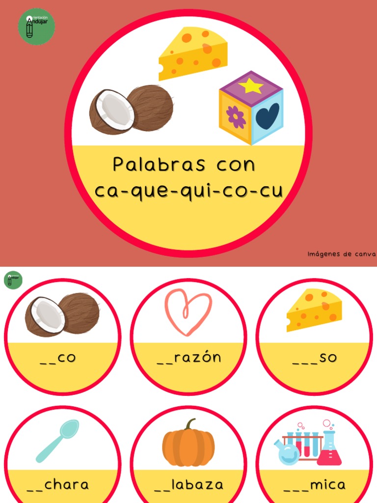 Completa palabras con ca-que-qui-co-cu | PDF