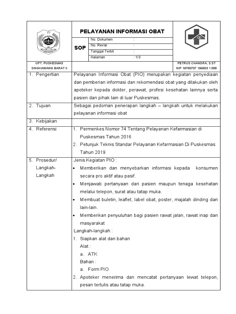 Sop PIO | PDF | Pengembangan Diri | Sains & Matematika