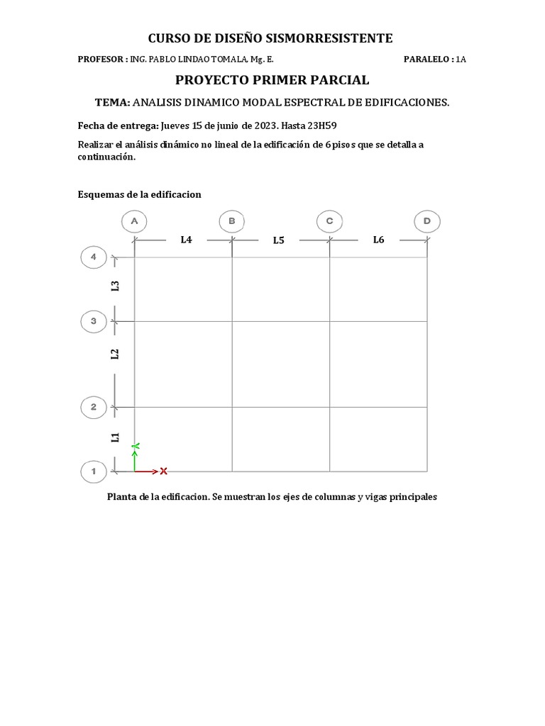 Proyecto. Analisis Dinamico Modal Espectral de Edificaciones - P.1 | PDF