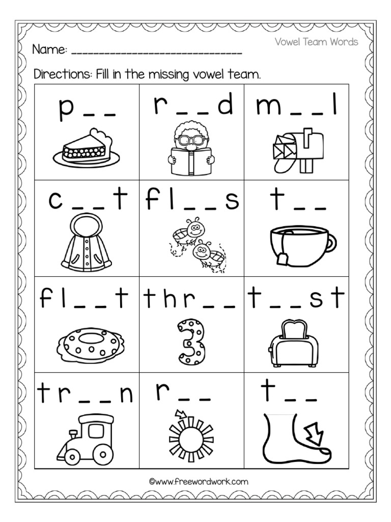 Vowel Team Worksheets | PDF | Phonetics | Linguistics