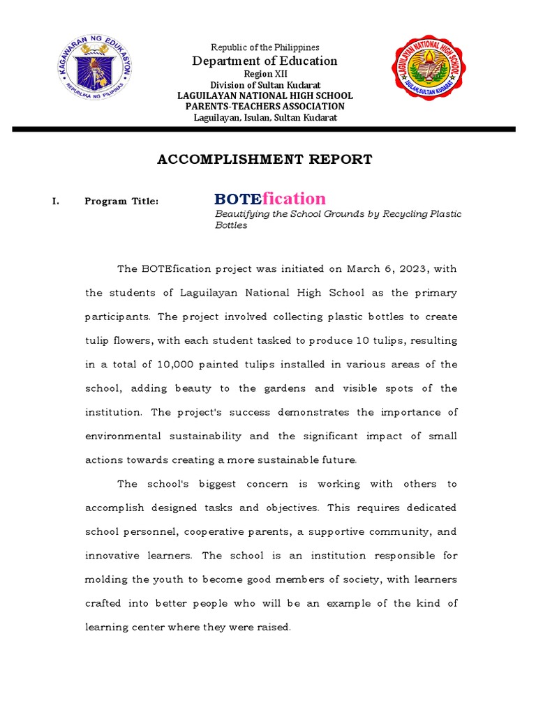 Accomplishment Report Boteful | PDF