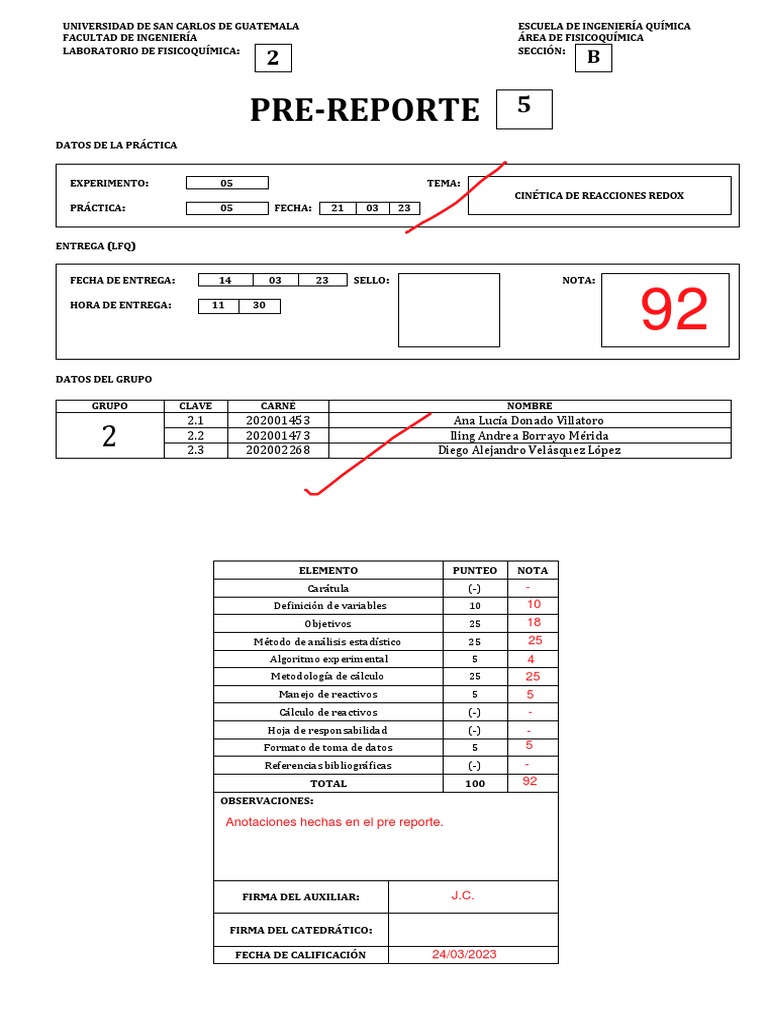 LFQ2 B Grupo 2 PR5 | PDF