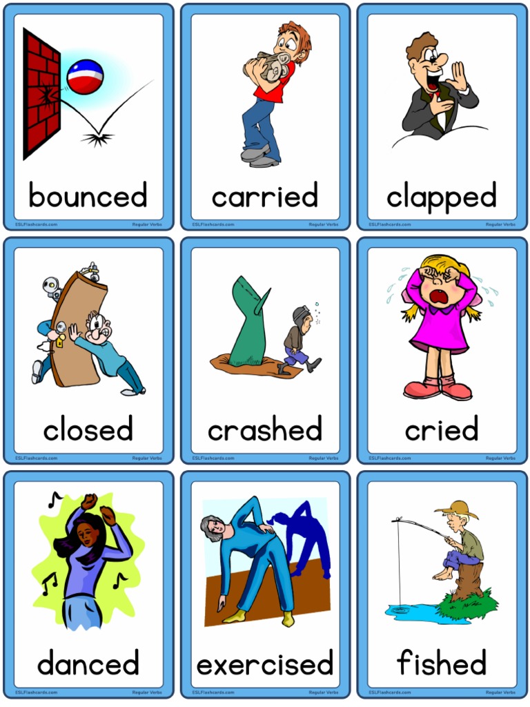 Regular Verbs Flashcards English | PDF