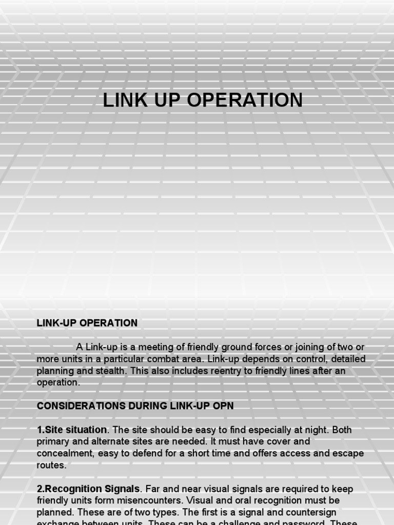 Link Up Operation Presentation | PDF | Reconnaissance | National Security