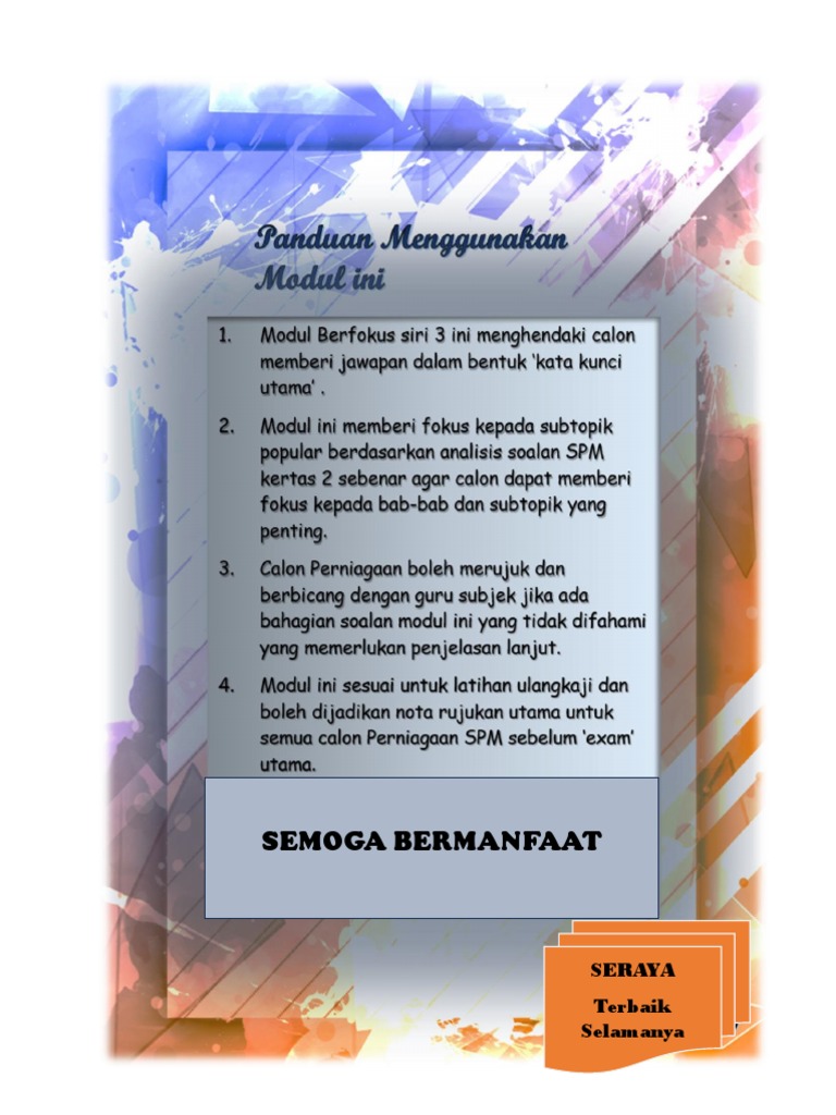 Modul Perniagaan F4 Taman Seraya | PDF
