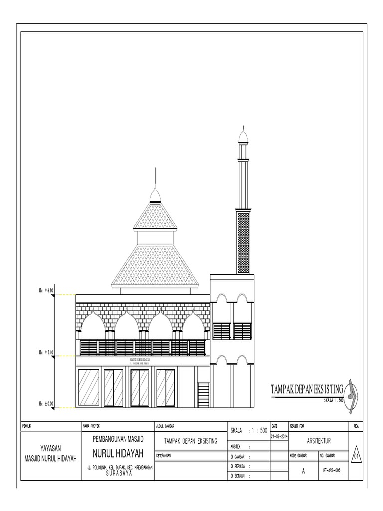 Gambar Kerja Masjid Nurul Hidayah | PDF Gambar Kerja Masjid Nurul Hidayah | PDF