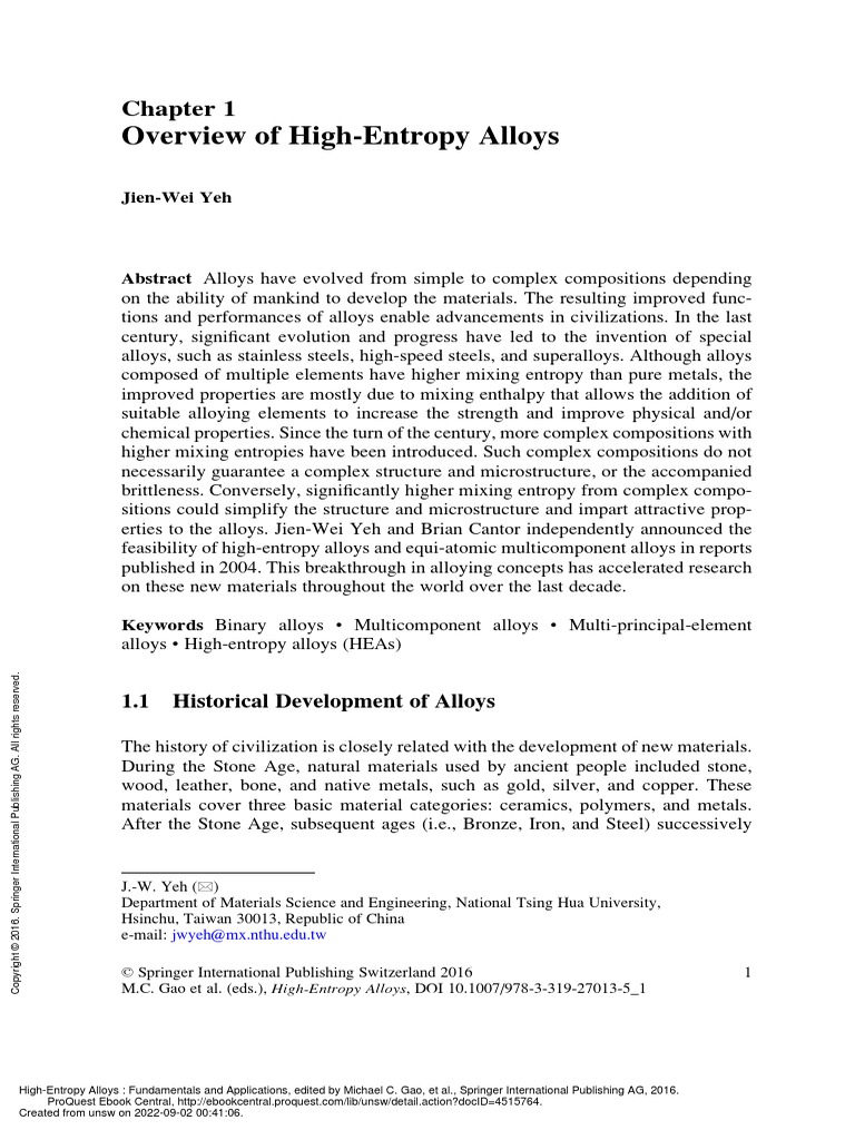 High-Entropy Alloys Fundamentals and Applications | PDF