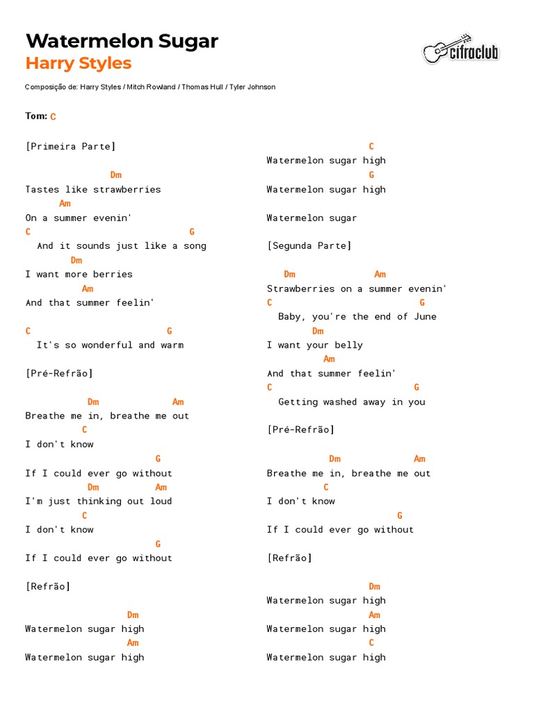 Letra de "Watermelon Sugar" | PDF