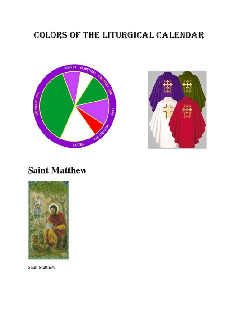 Colors of The Liturgical Calendar | PDF