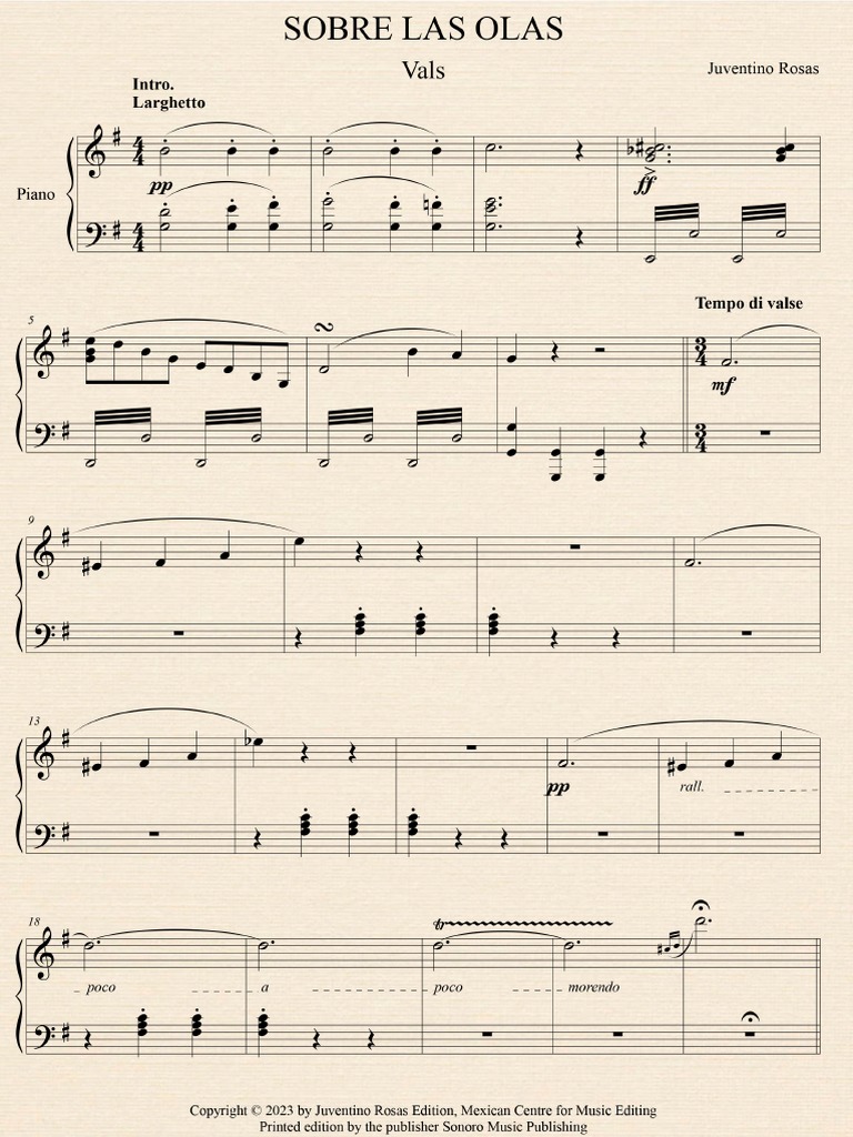 Juventino Rosas: Vals "Sobre Las Olas" | PDF
