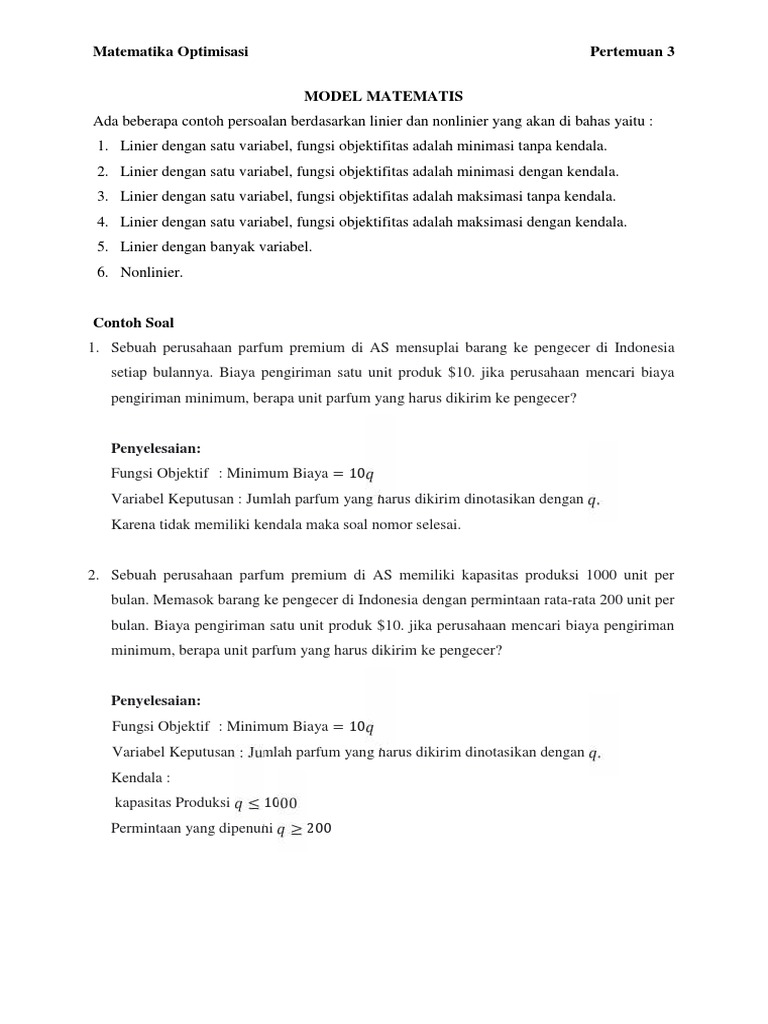 Model Matematis | PDF