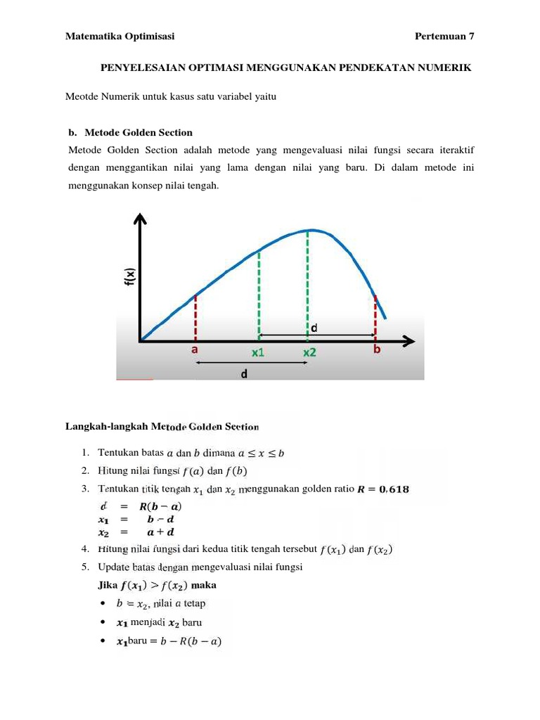 Optimisasi dengan Metode Golden Section | PDF | Metode & Bahan Ajar